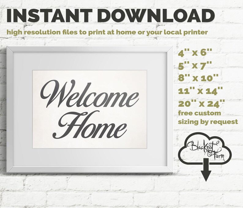 Printable Welcome Home Sign and SVG. Simple Beautiful Home | Etsy