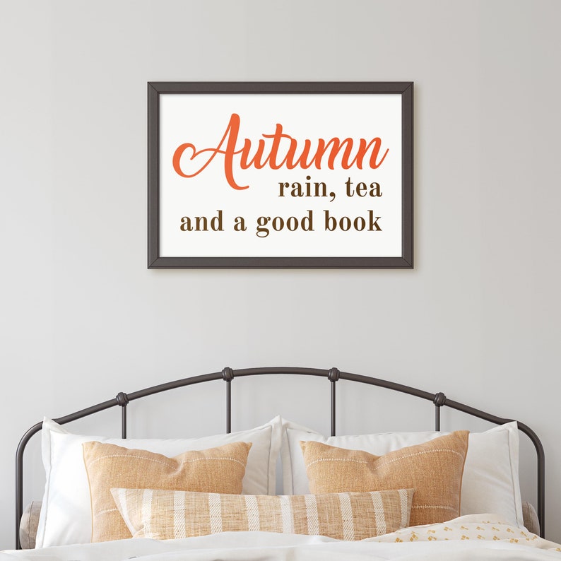 Autumn Rain Tea and a Good Book. Fall Home Decor Printable - Etsy