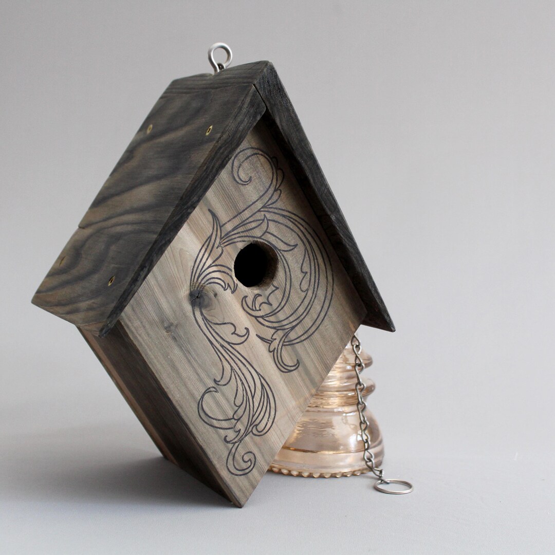 Classic Cedar Bird House. Rustic Bird House. Removable Roof for ...