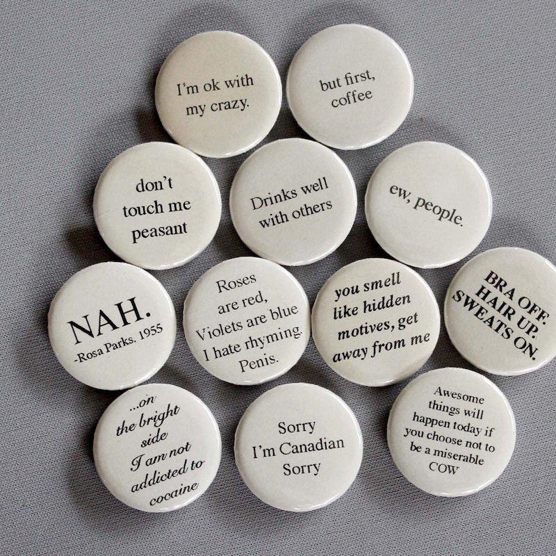 Funny Buttons - Etsy