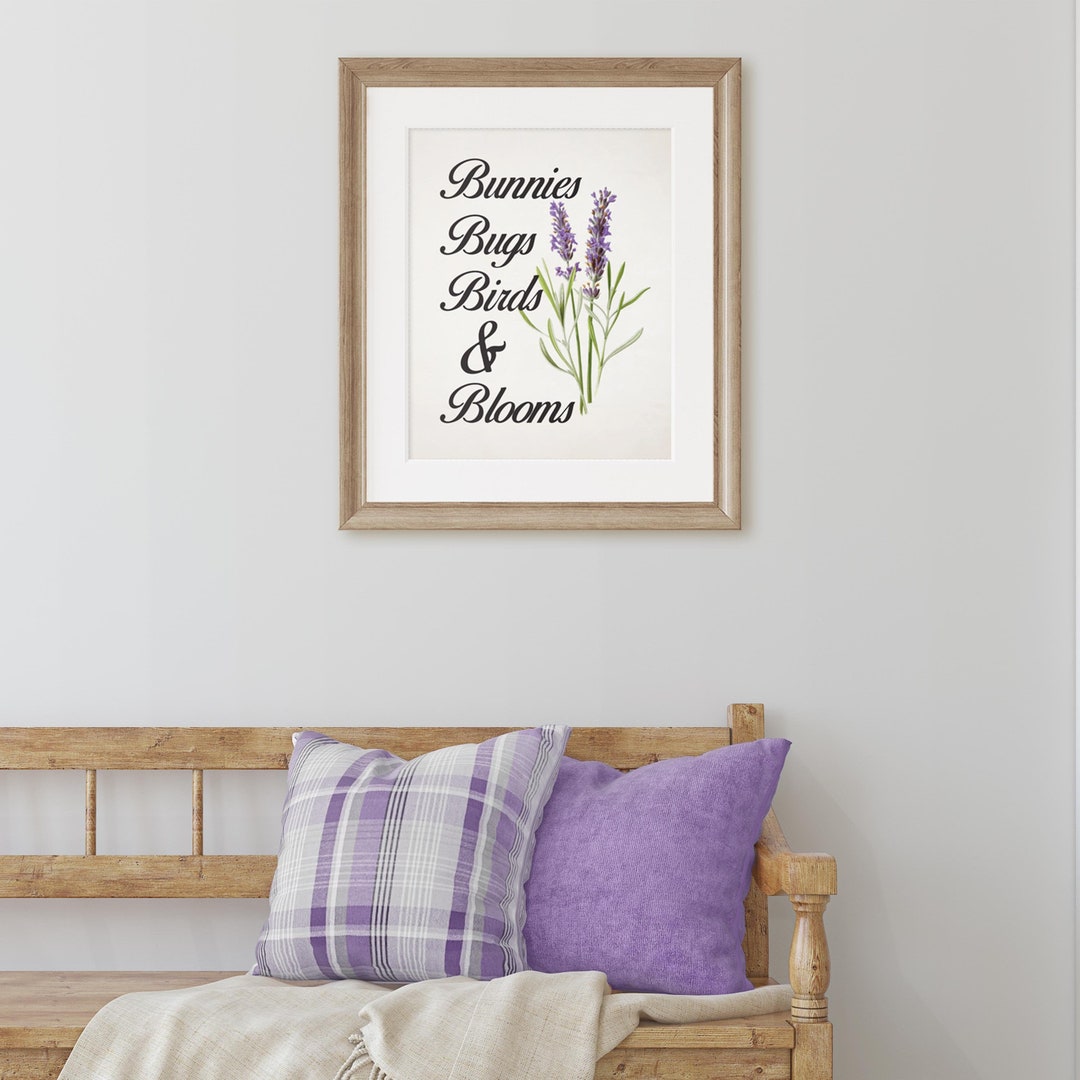 Printable Spring Sign. Bunnies Bugs Birds & Blooms. Spring Season Home ...