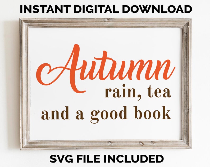 Autumn Rain Tea and a Good Book. Fall Home Decor Printable - Etsy