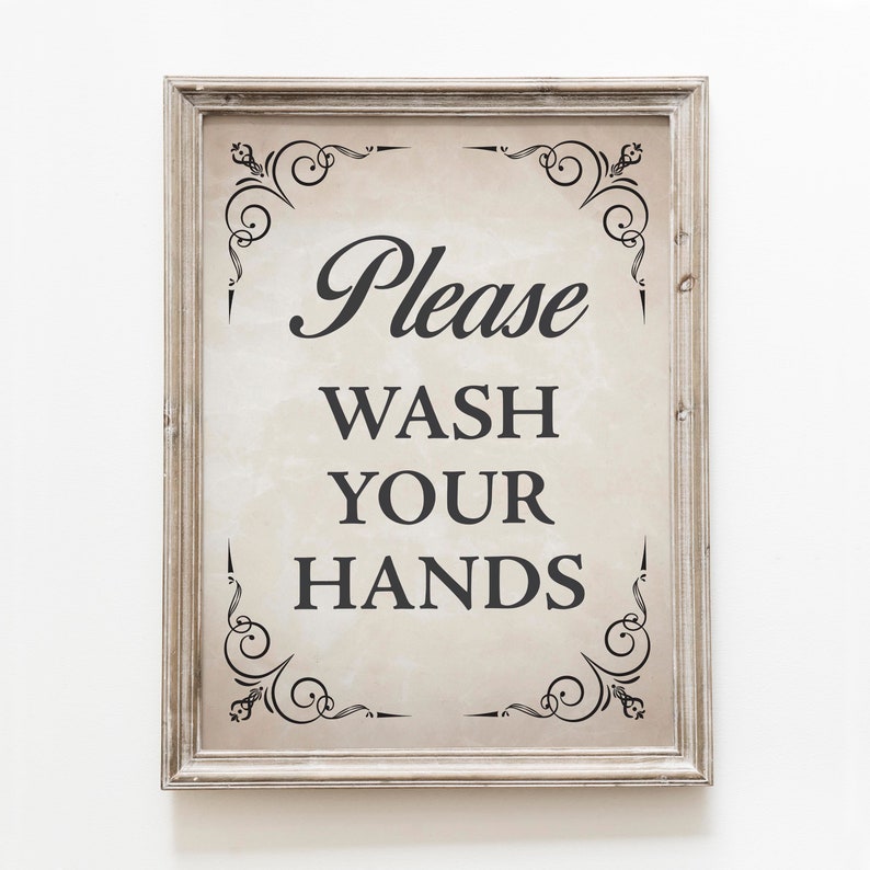 Printable Bathroom Sign and SVG. Please Wash Your Hands. - Etsy