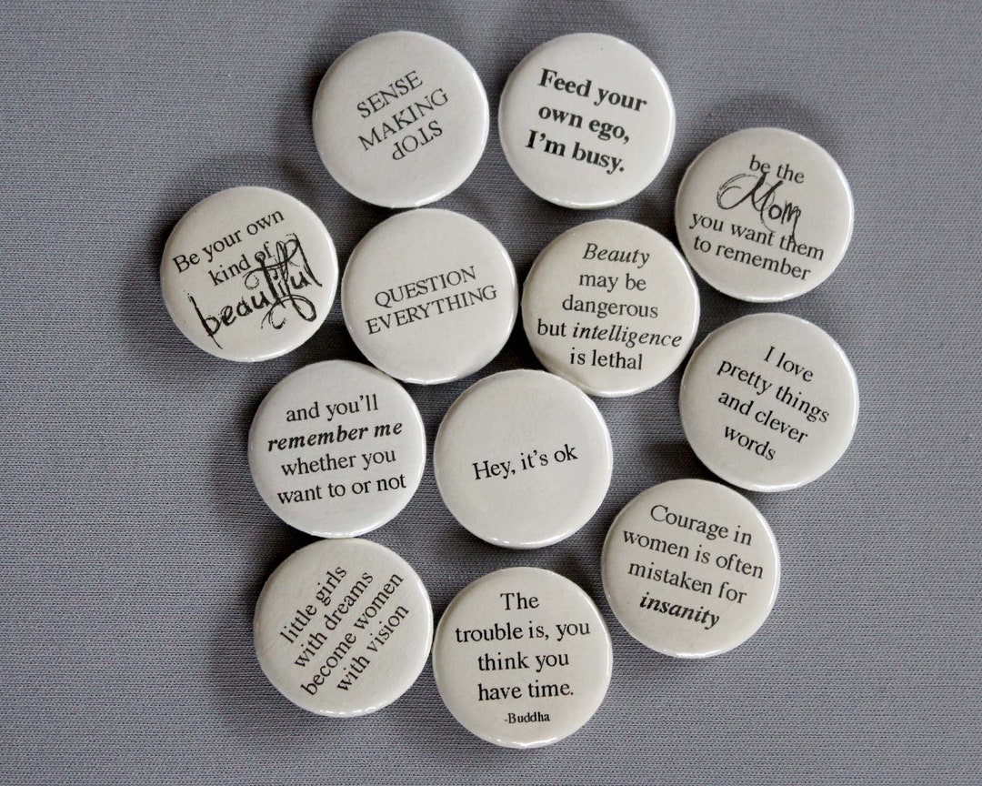 Set of 12 1 Button or Magnet. Pin Button or Strong Magnet ...