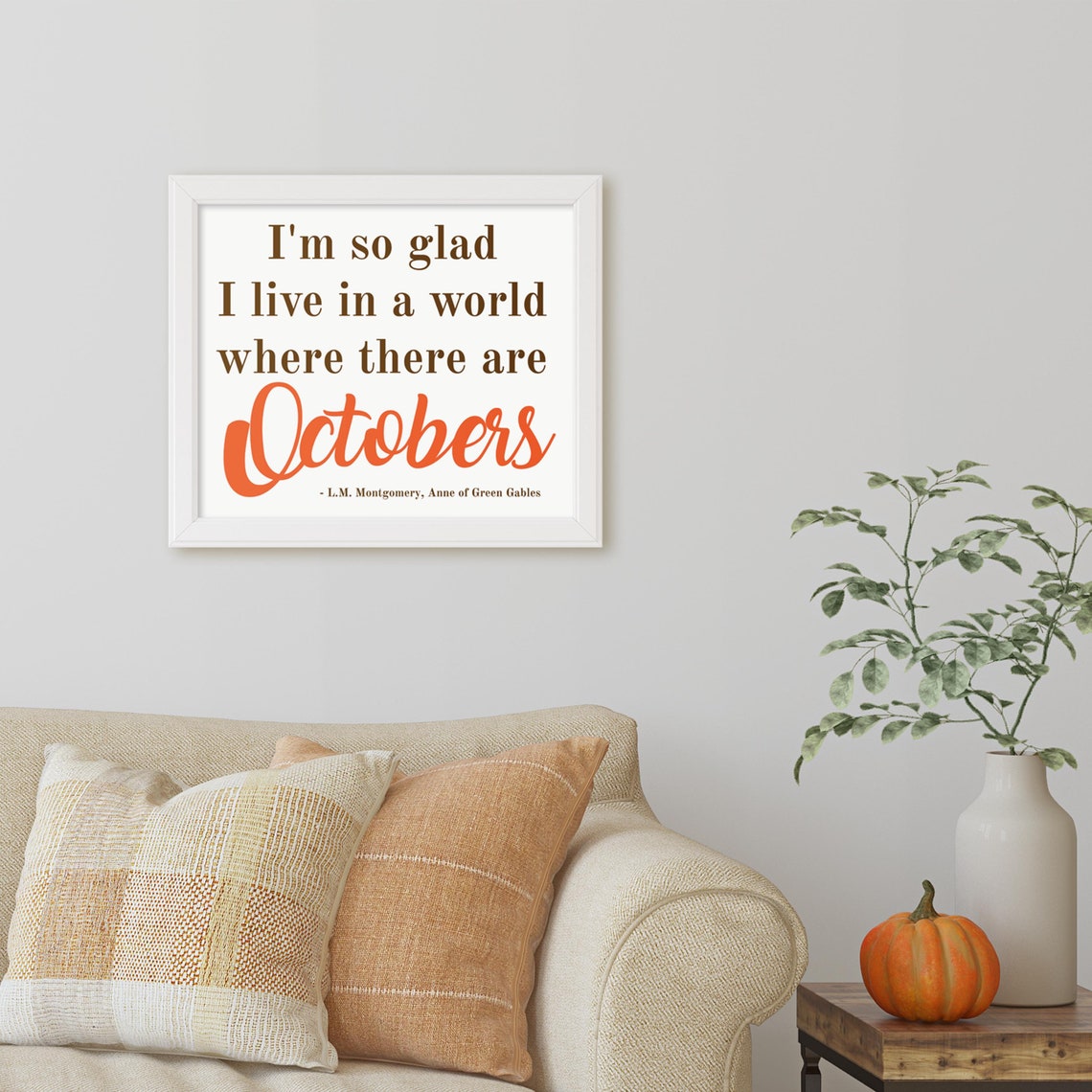 Printable fall autumn decor quote poster. I'm so glad I | Etsy