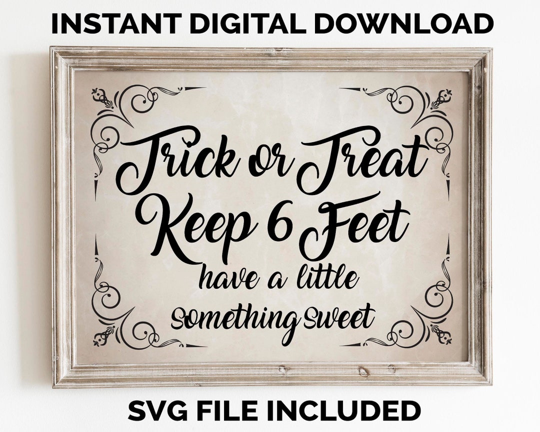 Printable Classic Halloween Decor. Keep 6 Feet. Victorian Inspired Fall ...