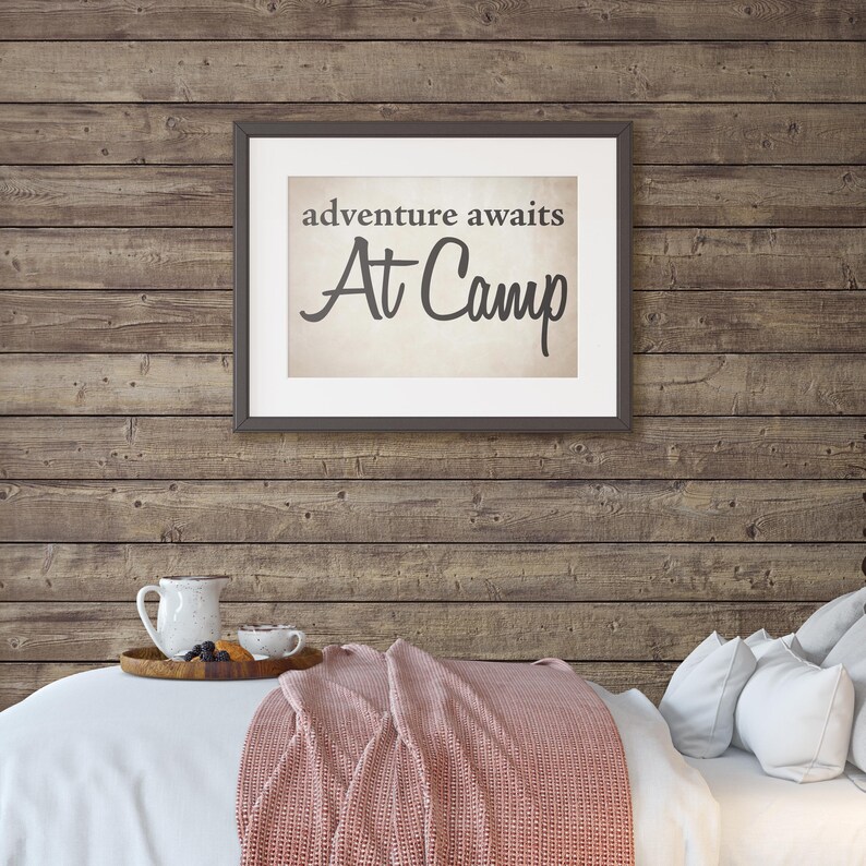 Printable Decor Poster and SVG File. Adventure Awaits at Camp. | Etsy