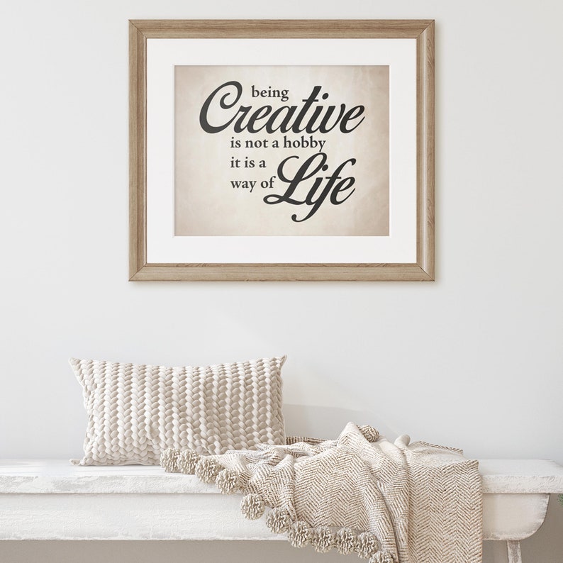 Printable Creative Quote Sign. Being Creative is Not a Hobby - Etsy