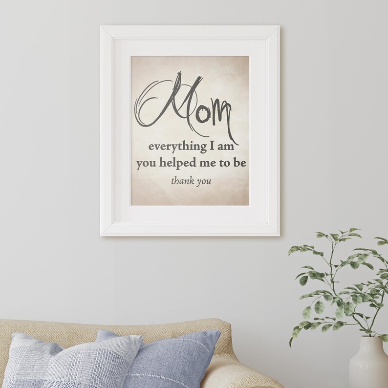 Printable Wall Decor Sign and SVG. Mom Everything I Am You - Etsy