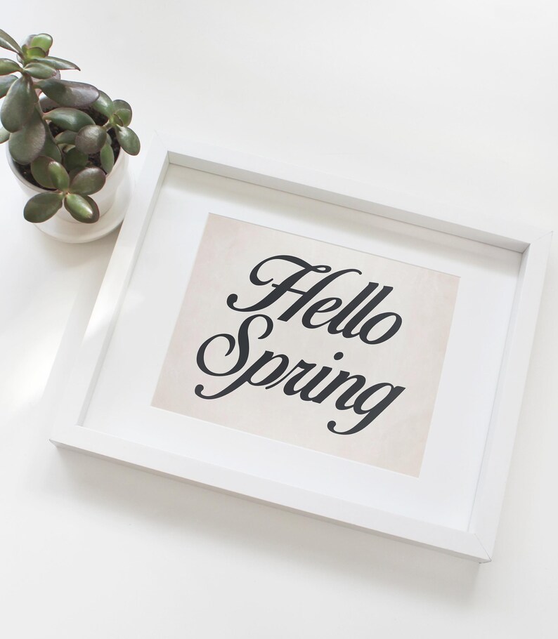 Printable Hello Spring Sign and SVG. Spring Season Home Wall | Etsy