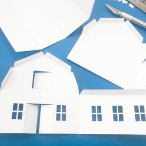 DIY Mini Barn Paper Craft. Printable and SVG Christmas Home Decor ...