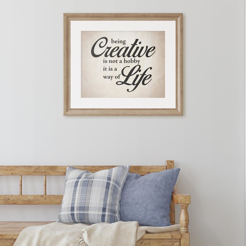 Printable Creative Quote Sign. Being Creative is Not a Hobby - Etsy