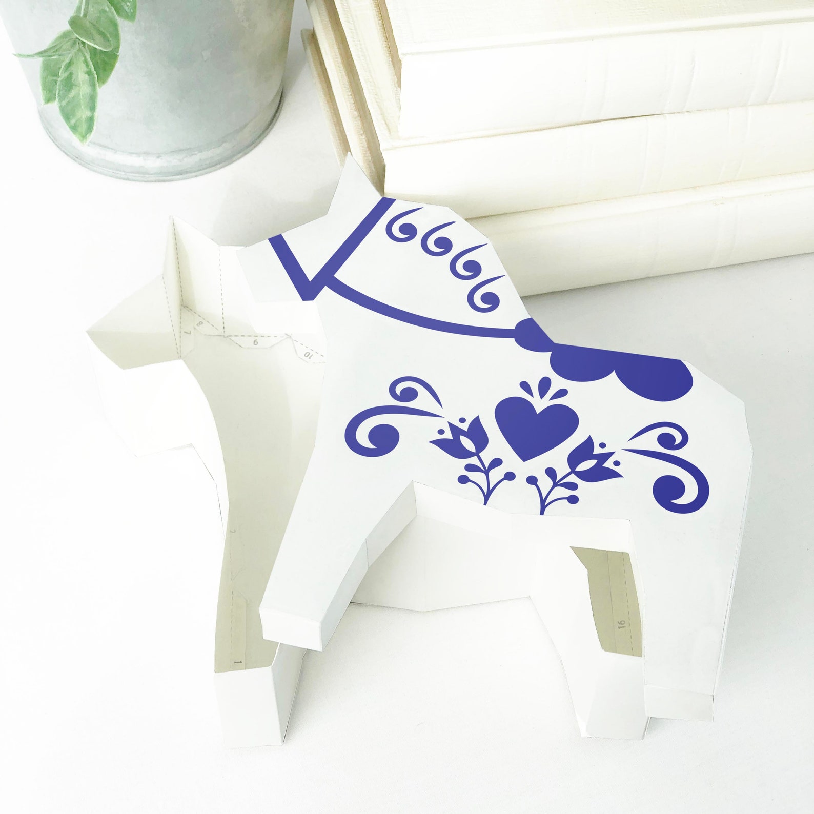 Printable Swedish Dala Horse Treat Box. Instant Download and - Etsy