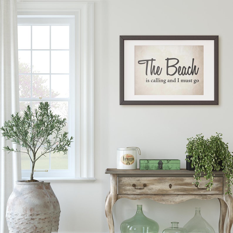 Printable Wall Decor Sign. Includes SVG. the Beach is Calling | Etsy