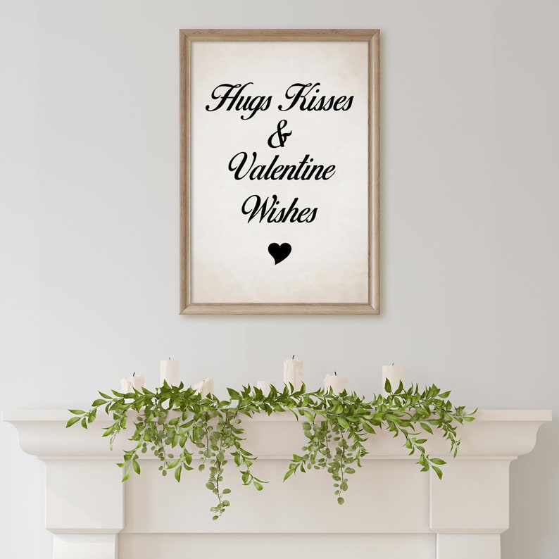 Printable Hugs Kisses and Valentine Wishes Sign and SVG. - Etsy