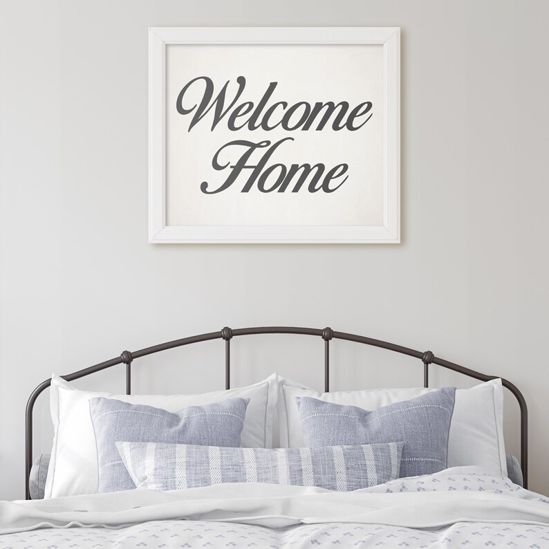 Printable Welcome Home Sign and SVG. Simple Beautiful Home | Etsy