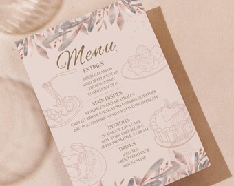 Customizable Digital Printable Menu Template - Modern Editable Design ...