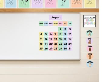 Editable Classroom Visual Schedule | Pretty in Pastel Editable ...