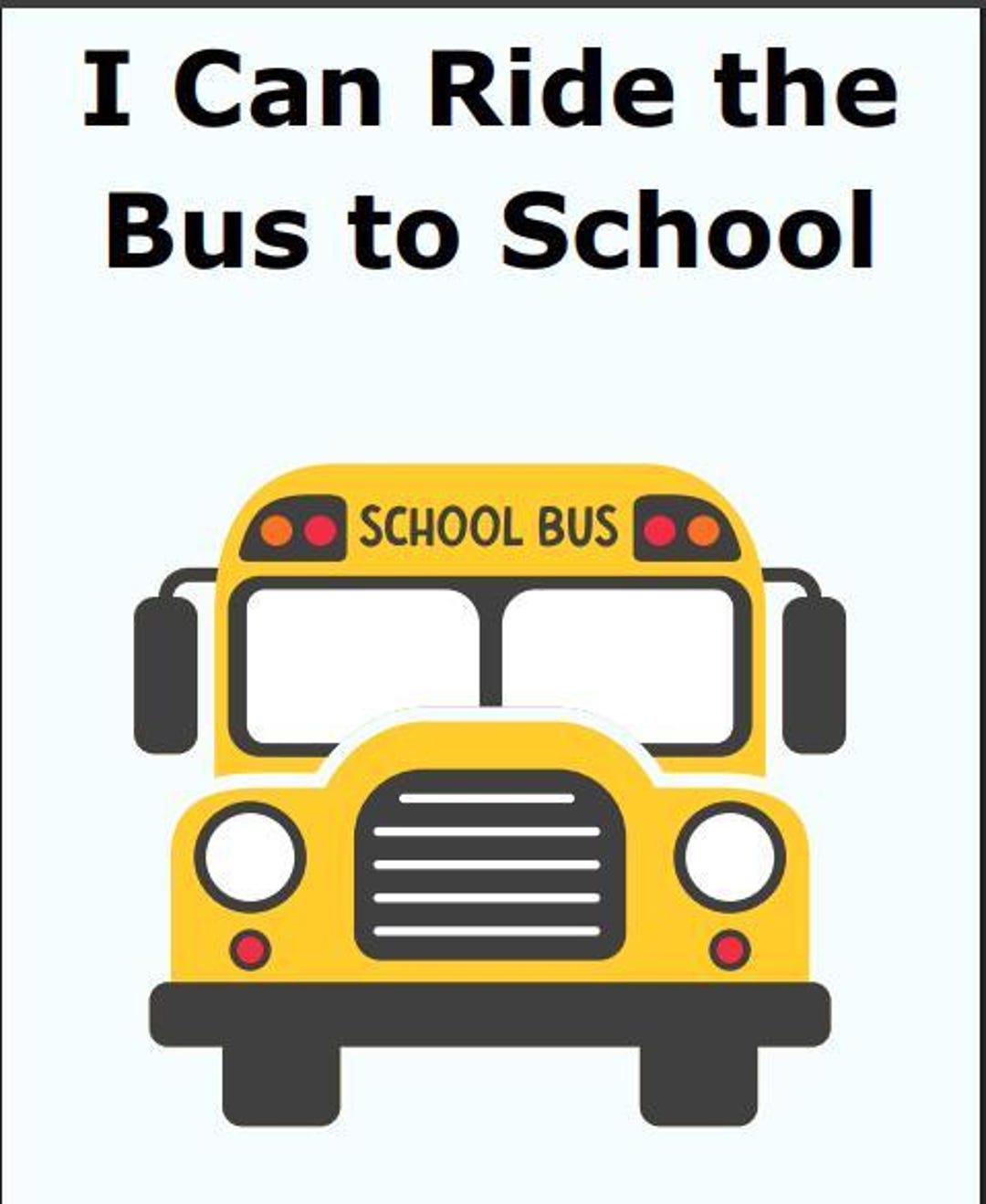 Social Story: I Can Ride the Bus, Printable PDF File. Just Download and ...