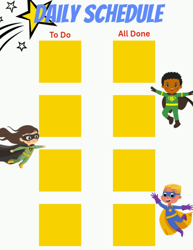 Editable Superhero Visual Supports Bundle, Daily Schedule, Reward Chart ...