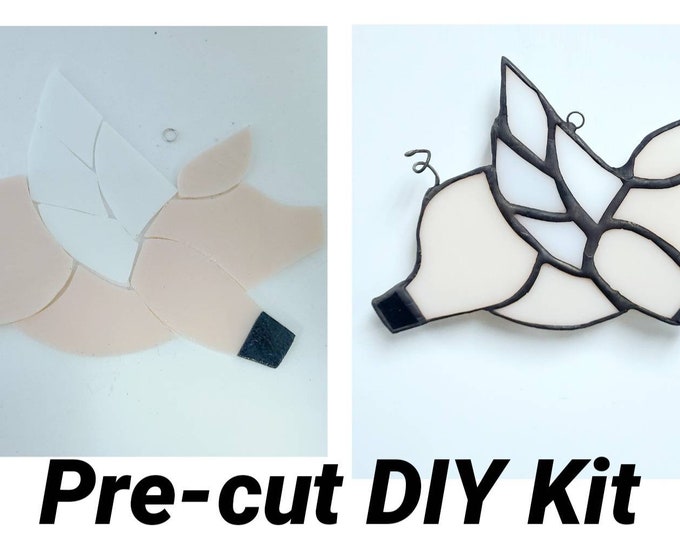 Pre-cut Stained Glass Flying Pig Kit, Stained Glass Kit, Stained Glass ...