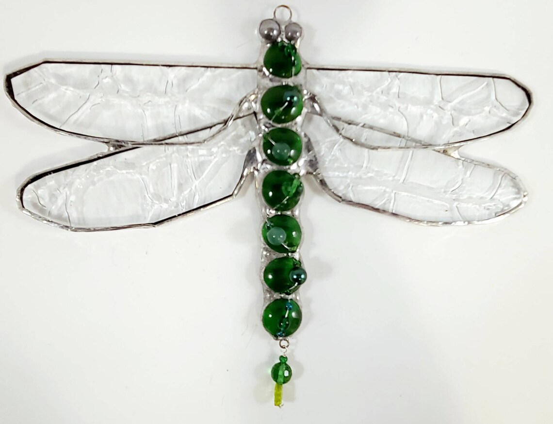 Pre-cut Stained Glass Dragonfly Kit, DIY Stained Glass Kit, Stained ...