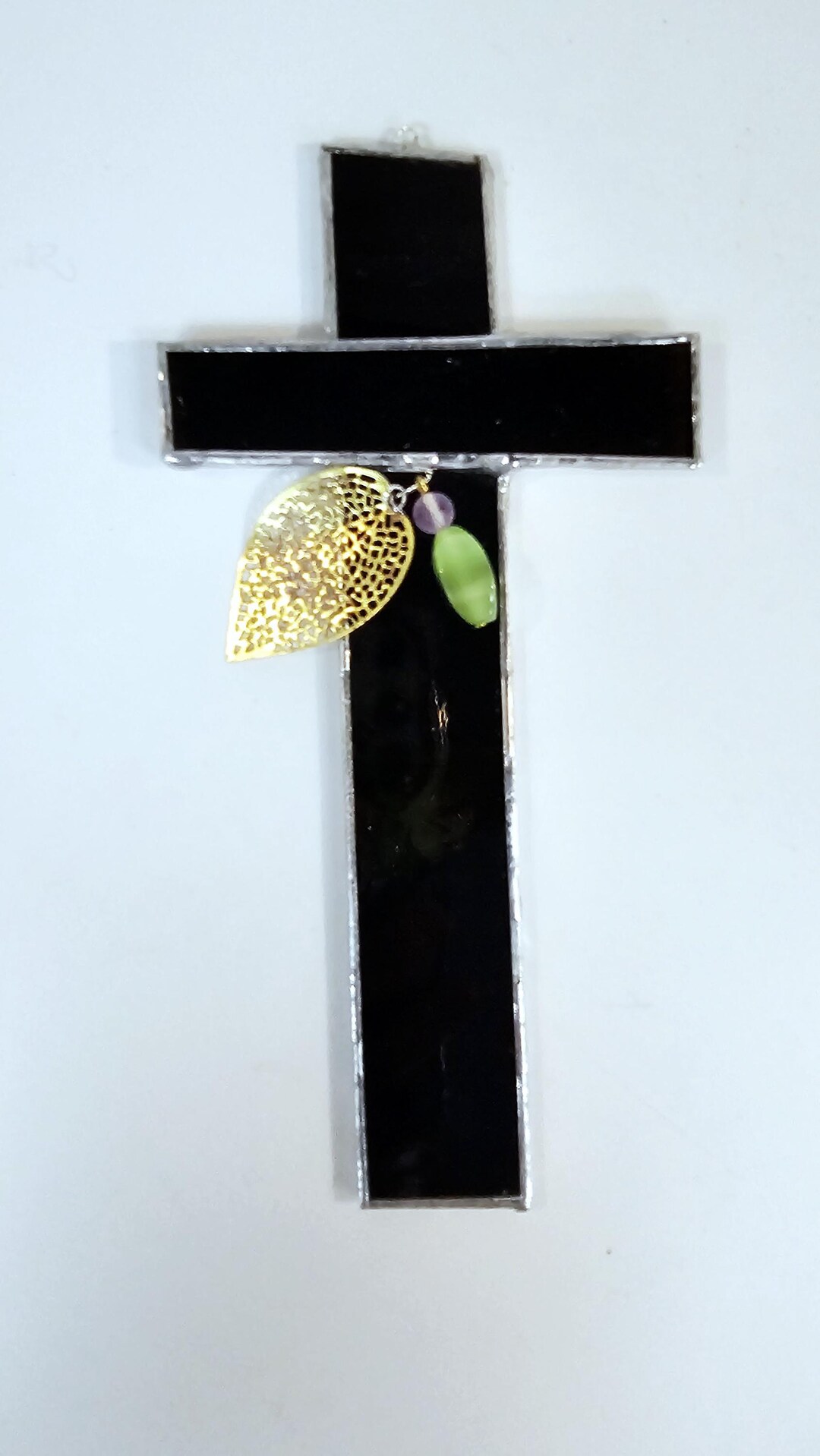 Stained Glass Cross, Rainbow Glass, Wall Hanging, Suncatcher, Crucifix ...