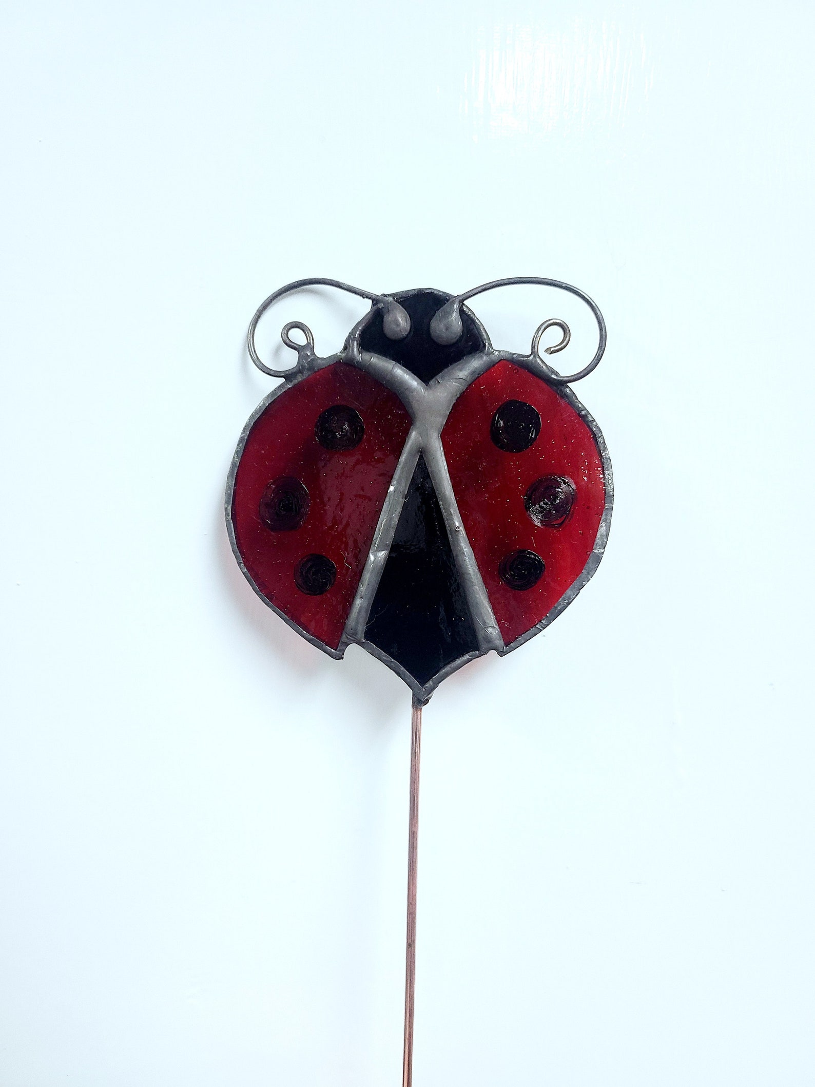 Pre-cut Stained Glass Ladybug Kit Garden Stake Plant Poke - Etsy
