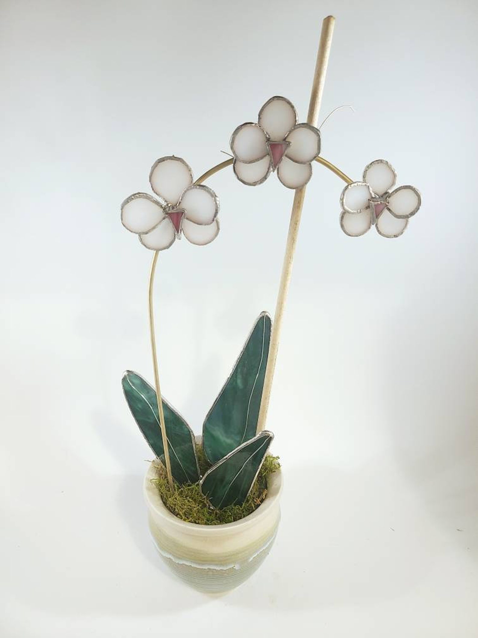 Pre-cut Stained Glass Orchid Kit, Stained Glass Kit, Pre Cut Glass Kit ...