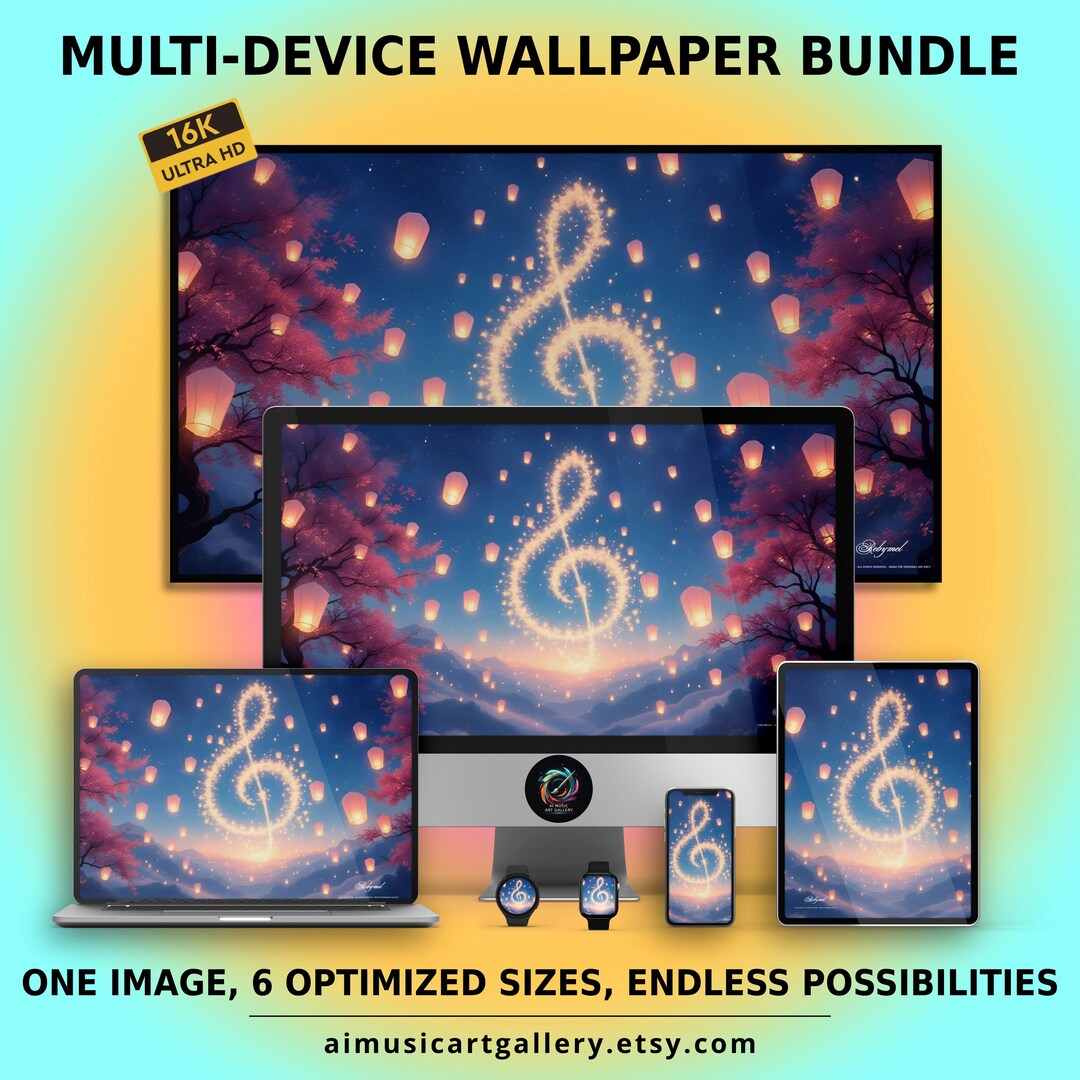 Treble Clef Fireworks & Lanterns | Studio Ghibli Style | Music AI ...