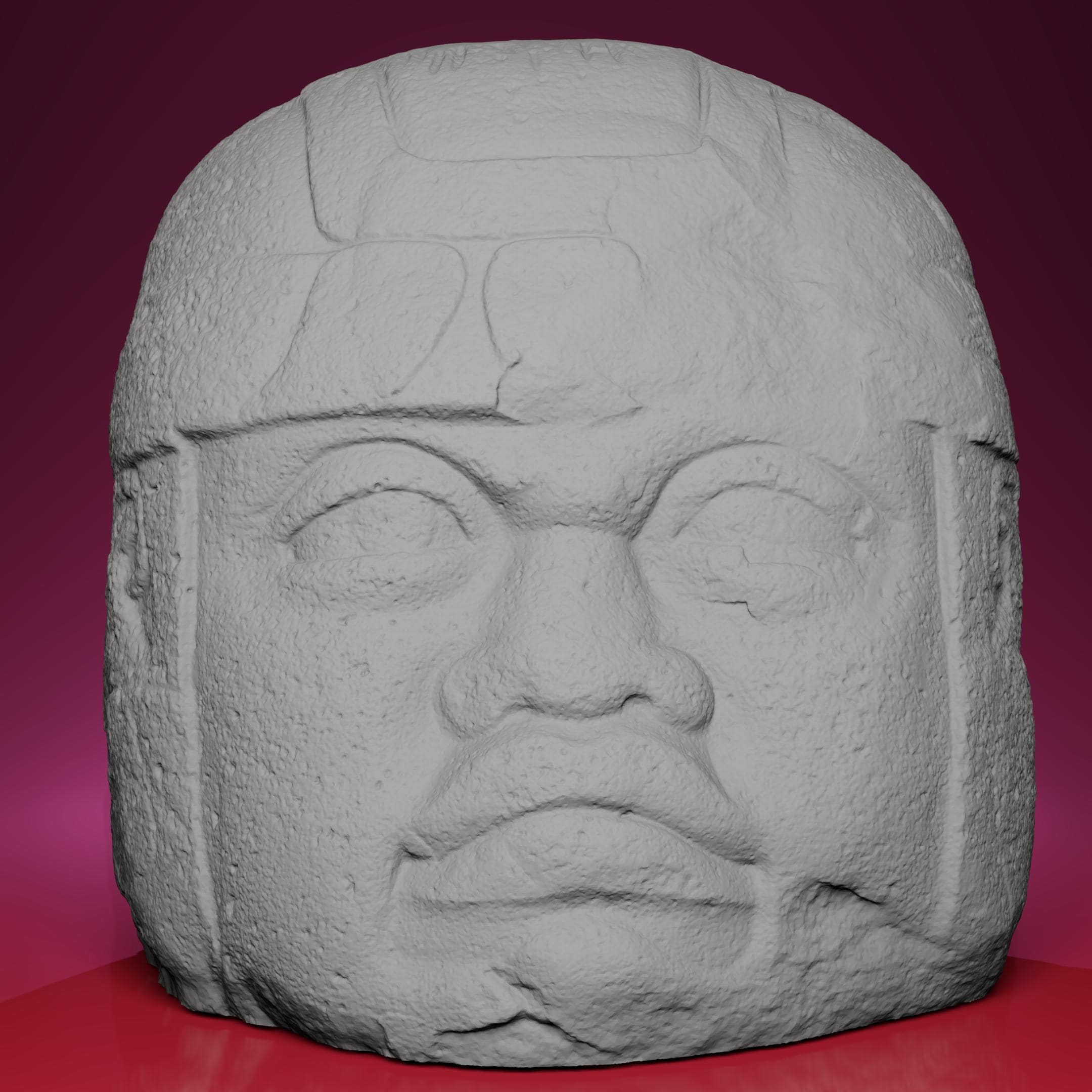 3D Printed Colossal Olmec Head Sculpture – Inspired by La Venta in ...