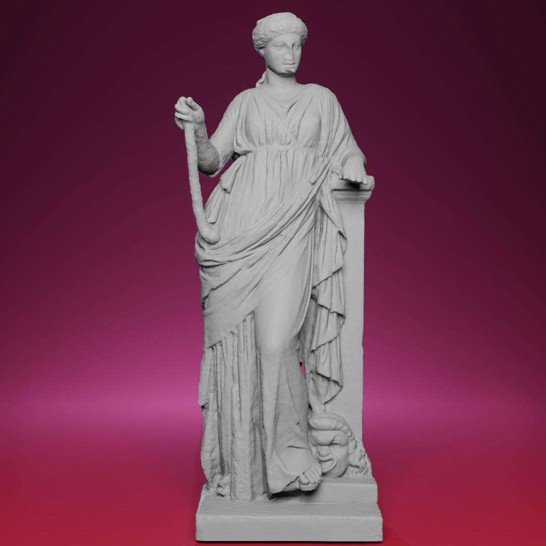 3D Printed Muse of Comedy Thalia Statue – Inspired by the Regional ...