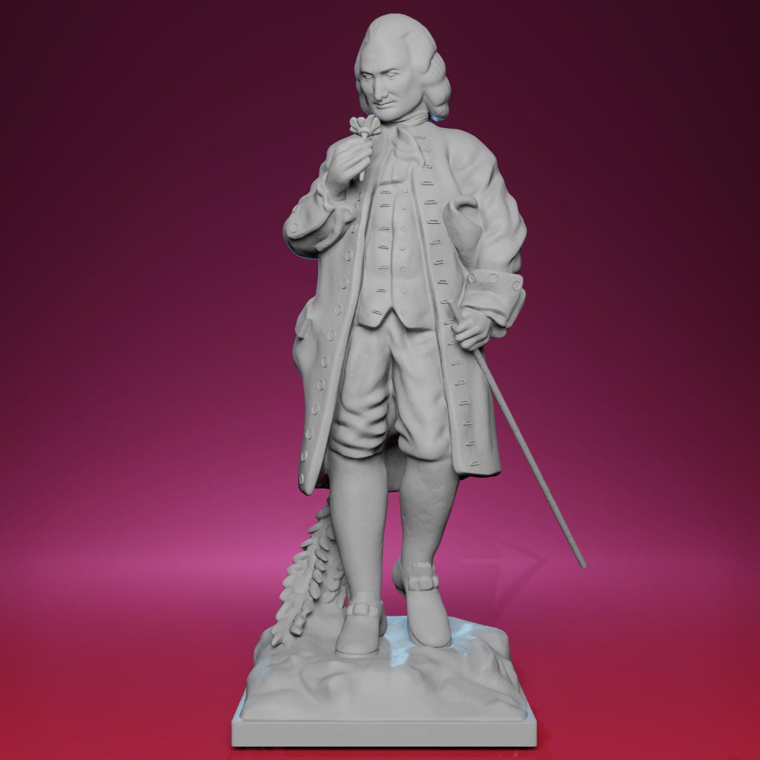 3D Printed Jean Jacques Rousseau Statue – Inspired by Sotheby’s in ...