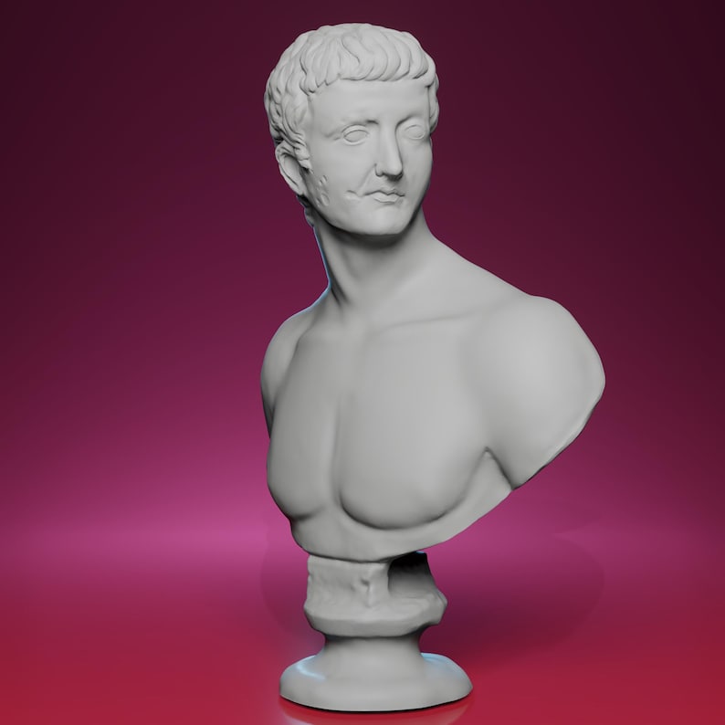3D Printed Bust of Tiberius Sculpture – Inspired by the Louvre Museum ...