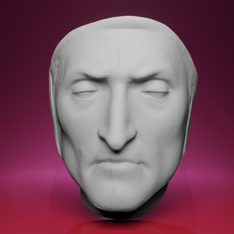 3D Printed Death Mask of Dante – Inspired by Palazzo Vecchio in ...