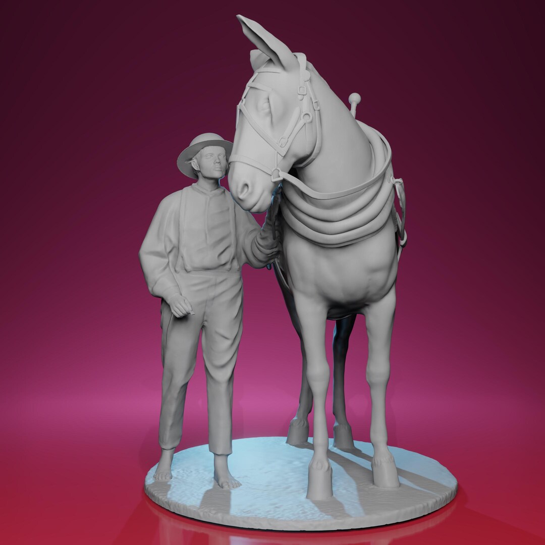 3D Printed A Boy and His Mule Statue – Inspired by the Western Maryland ...