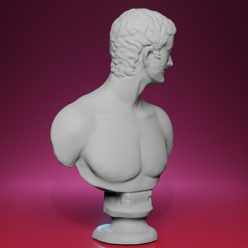 3D Printed Bust of Tiberius Sculpture – Inspired by the Louvre Museum ...