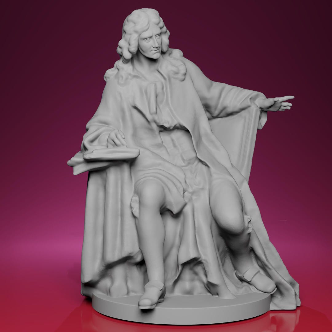 3D Printed Statue of Jean Baptiste Poquelin, Dit Molière – Inspired by the Louvre in Paris - Etsy