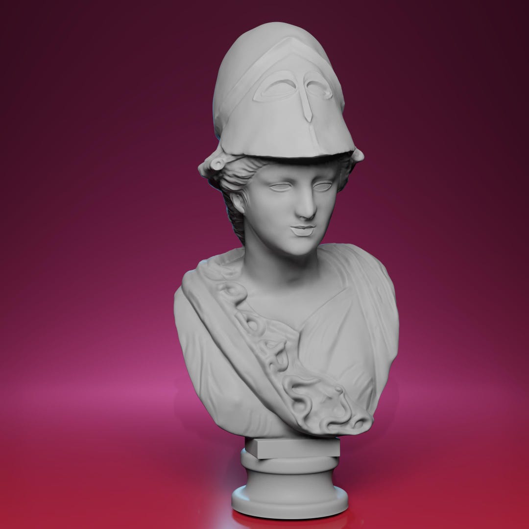3D Printed Minerva Bust – Inspired by the British Museum in London - Etsy