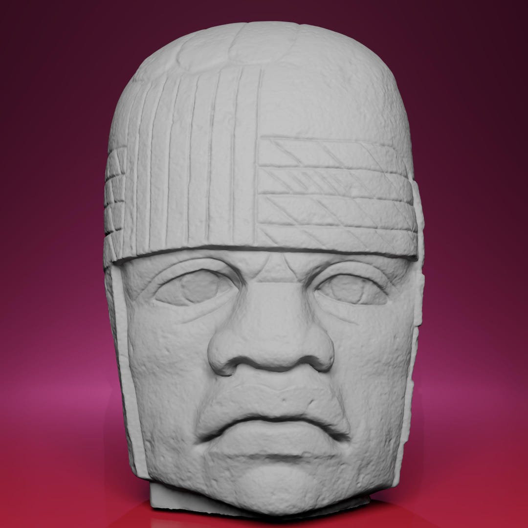 3D Printed Olmec Colossal Head 4 - Inspired by the Xalapa Museum of ...