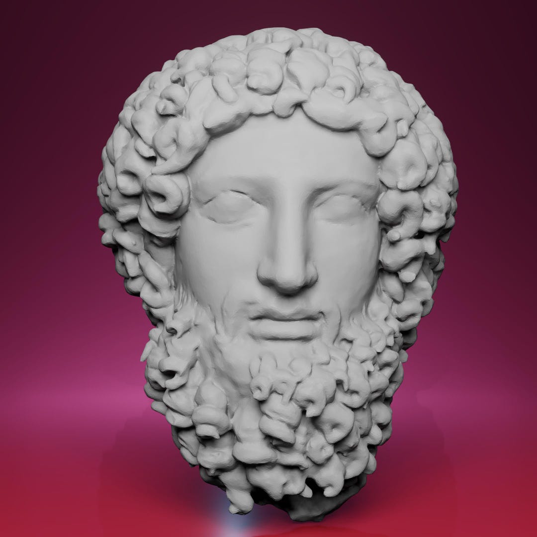 3D Printed Hades Head – Inspired by Museo Archeologico Di Aidone in ...