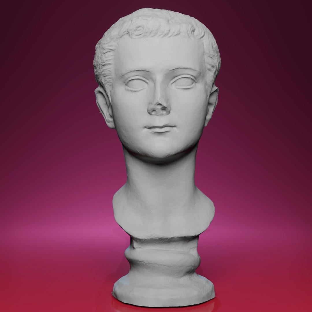 3D Printed Bust of Emperor Tiberius – Inspired by Centrale Montemartini ...