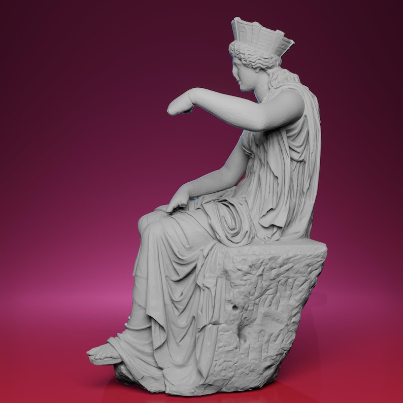 3D Printed Cybele Seated Statue - Inspired by Ny Carlsberg Glyptotek in ...
