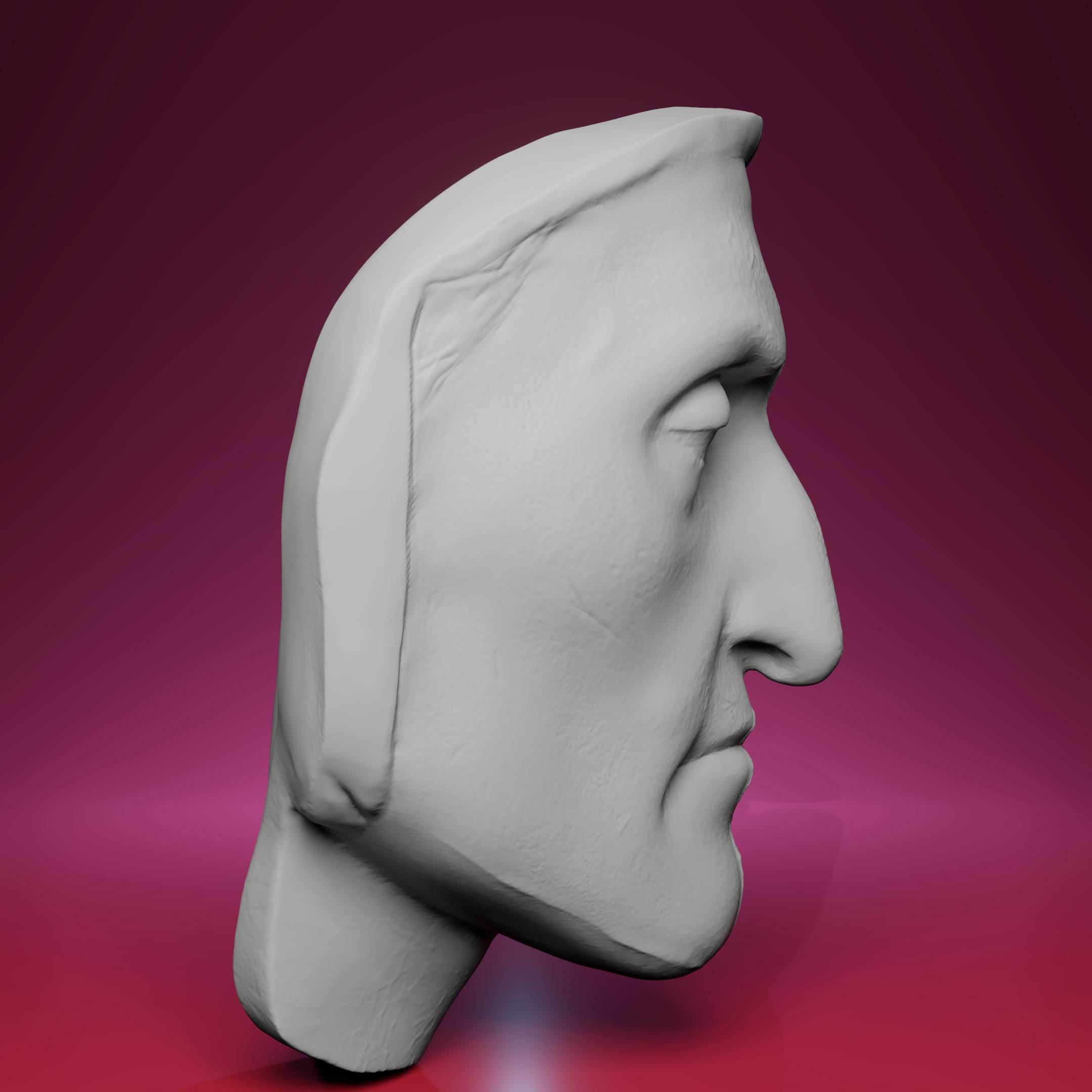 3D Printed Death Mask of Dante – Inspired by Palazzo Vecchio in ...
