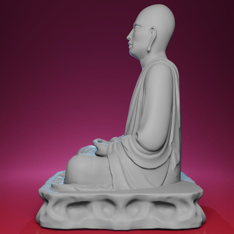 3D Printed Luohan Monk Statue - Inspired by Nelson-atkins Museum of Art ...