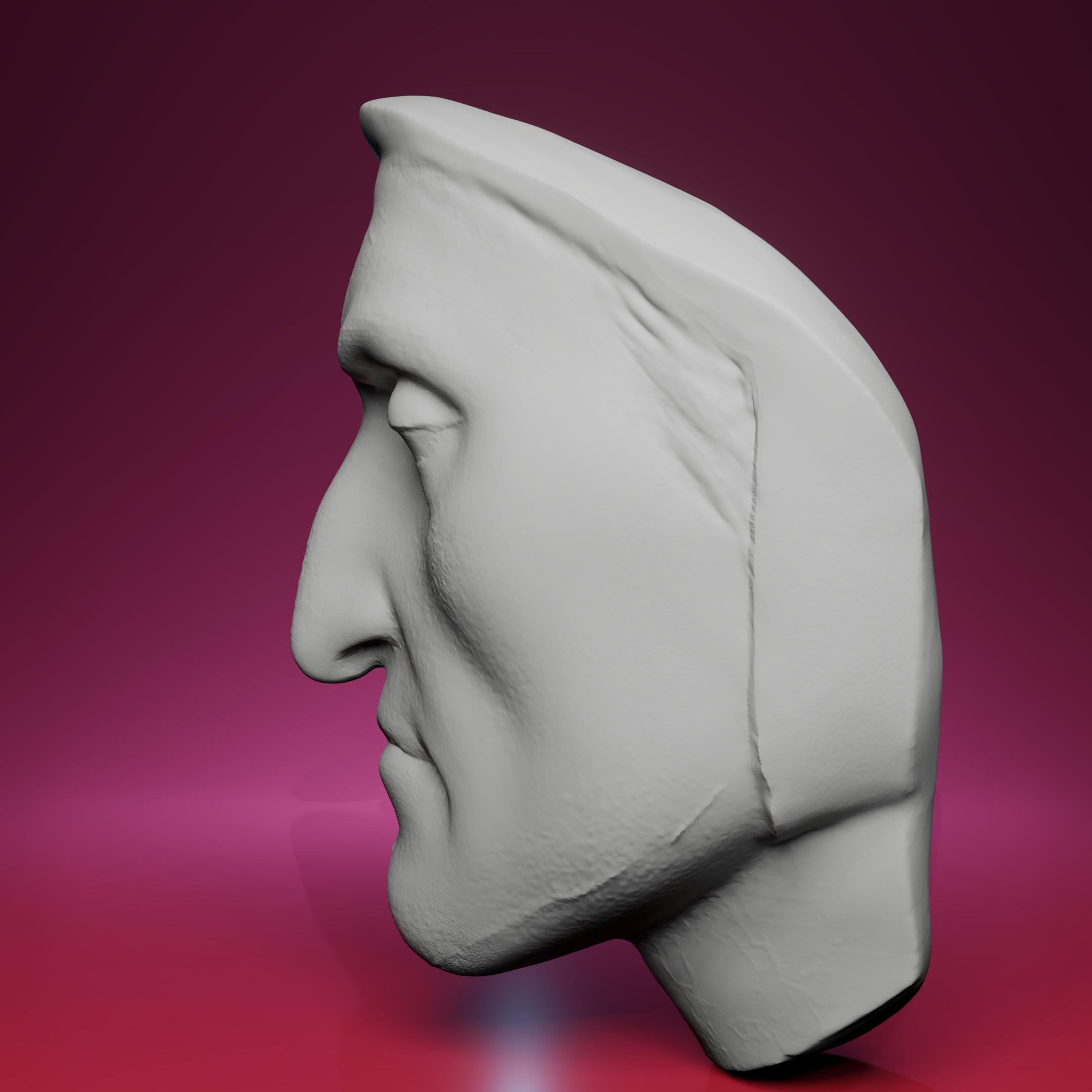 3D Printed Death Mask of Dante – Inspired by Palazzo Vecchio in ...