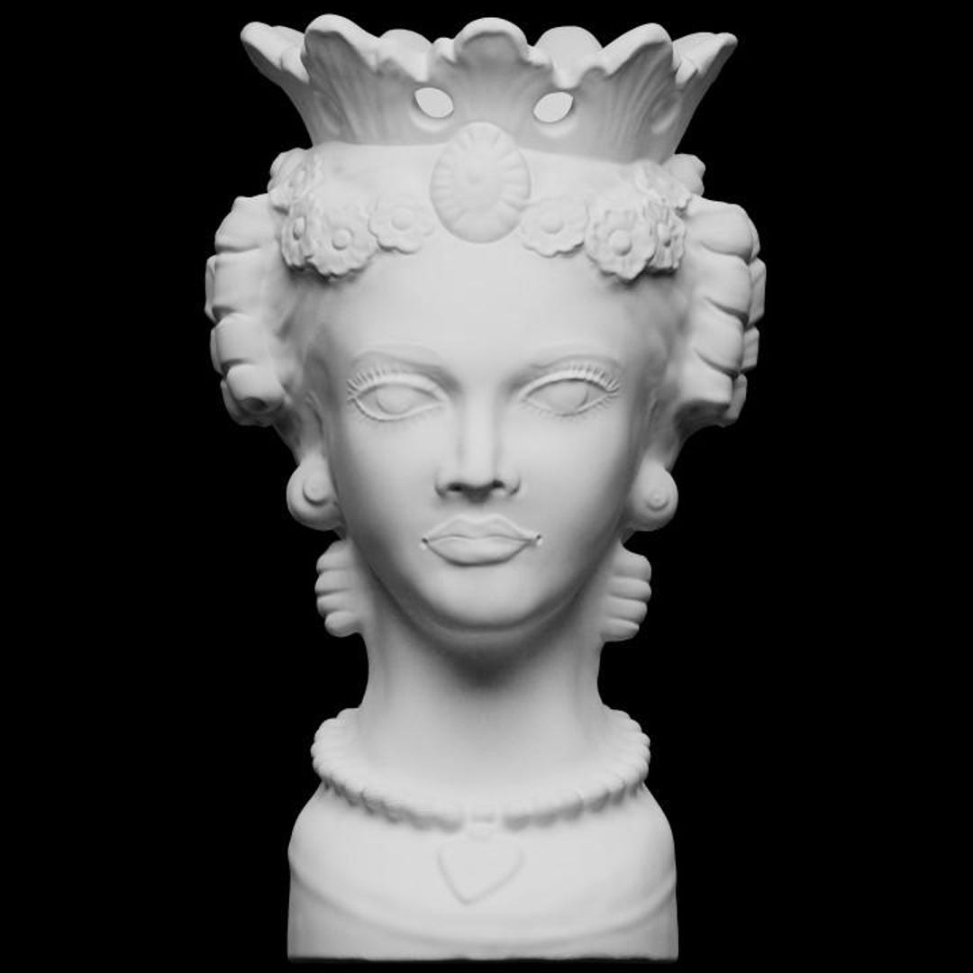 3D Printed Female Moor's Head Sculpture – Inspired by Sicilian Ceramic ...