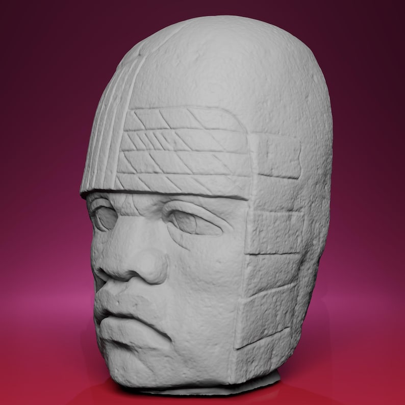 3D Printed Olmec Colossal Head 4 - Inspired by the Xalapa Museum of ...