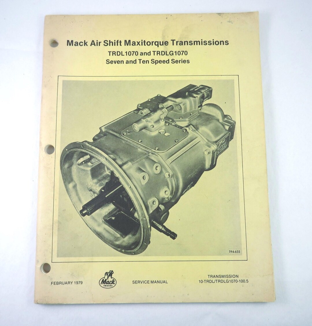 Mack Air Shift Maxitorque Transmission Service Manual, TRDL1070 ...