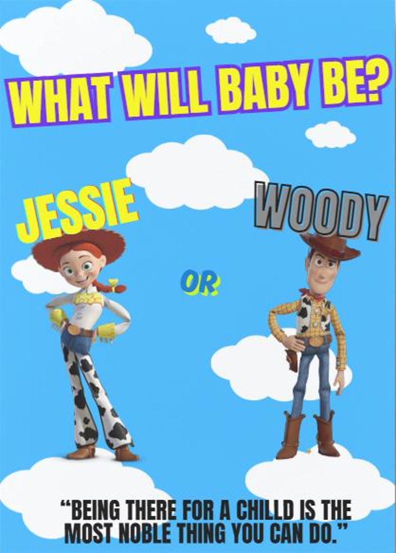 Jessie or Woody Gender Reveal Backdrop INSTANT DOWNLOAD - Etsy